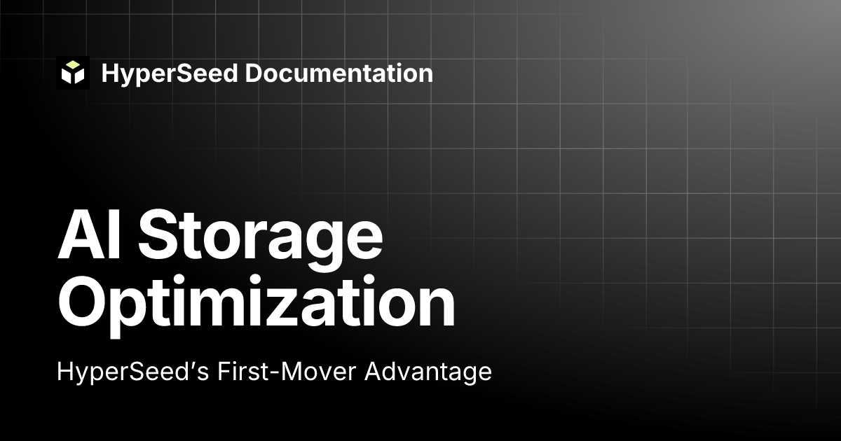 AI Storage Optimization | HyperSeed Documentation